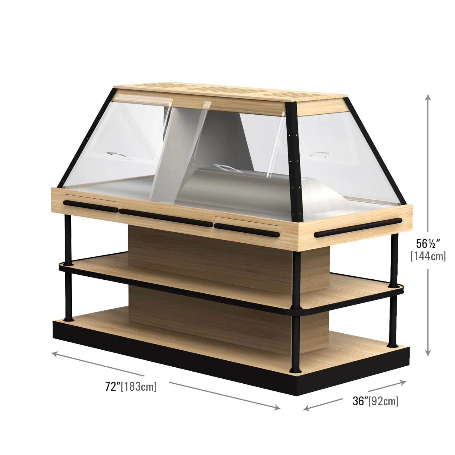 Hot Bread Display with Soft Close Acrylic Doors