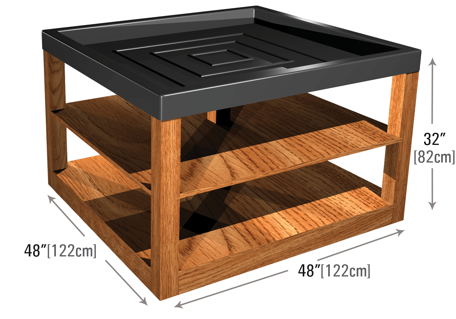 Wooden Tortilla Display Stand - 3 Shelves