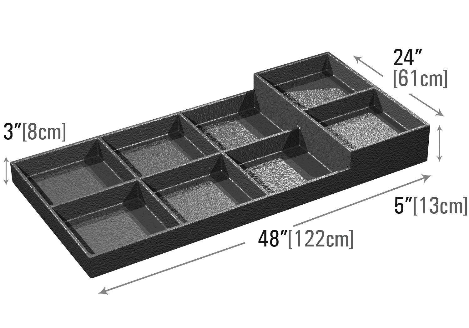 Eight Compartment Euro Tray for 48" Tables