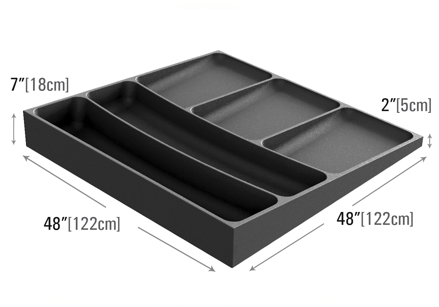 Euro Table Tray: Stylish 5-Compartment Display