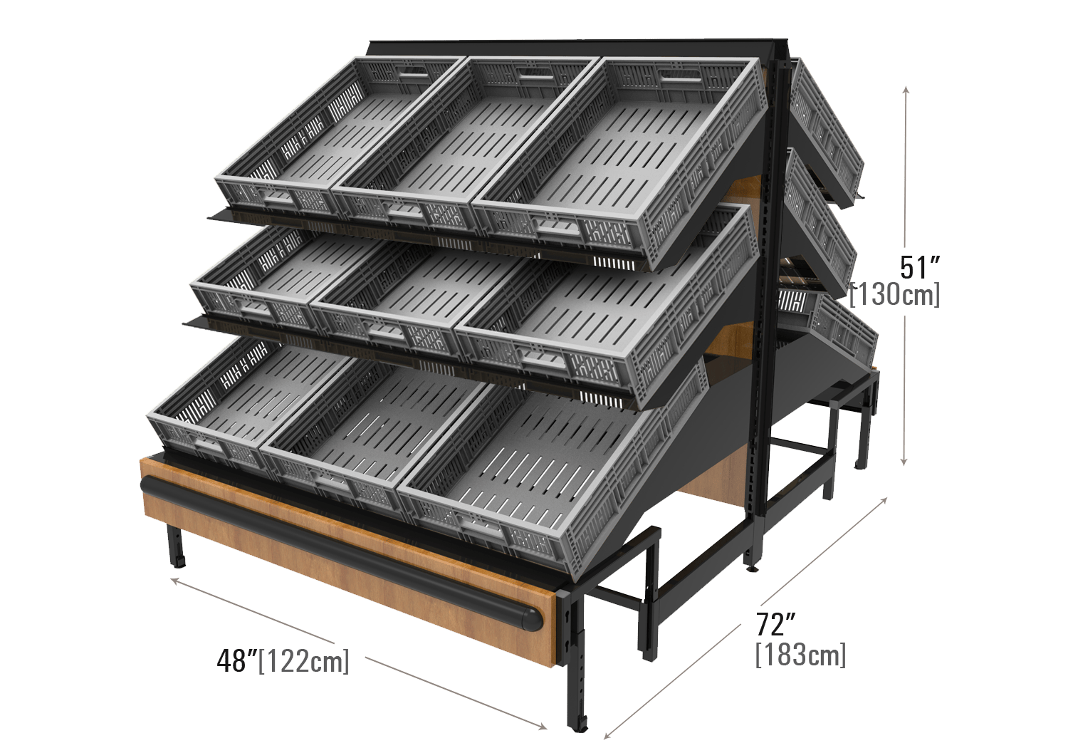 3 Level Gondola Display - 48x72 Produce Starter