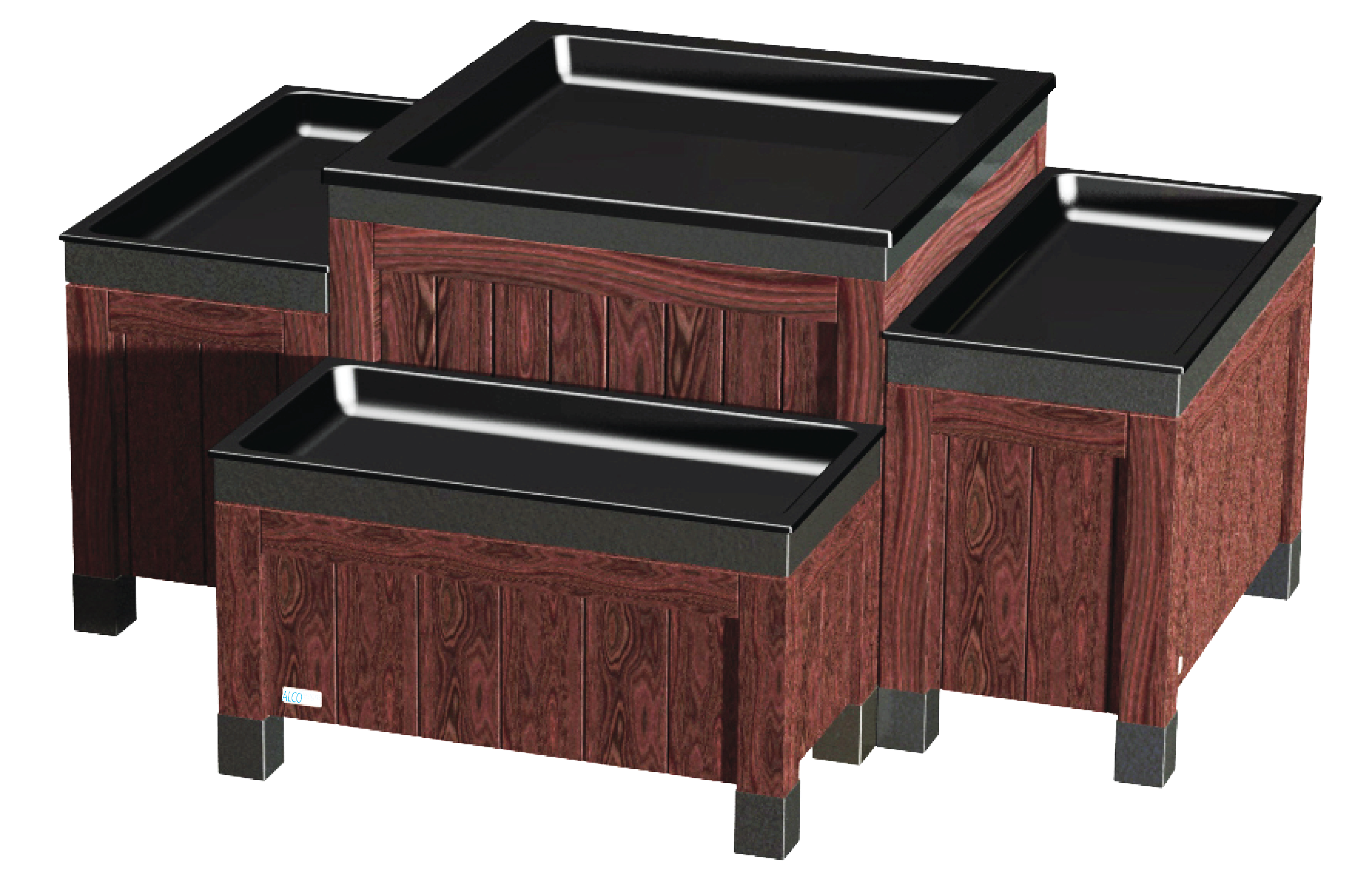 Orchard Bin Table with Mobile Storage Bins