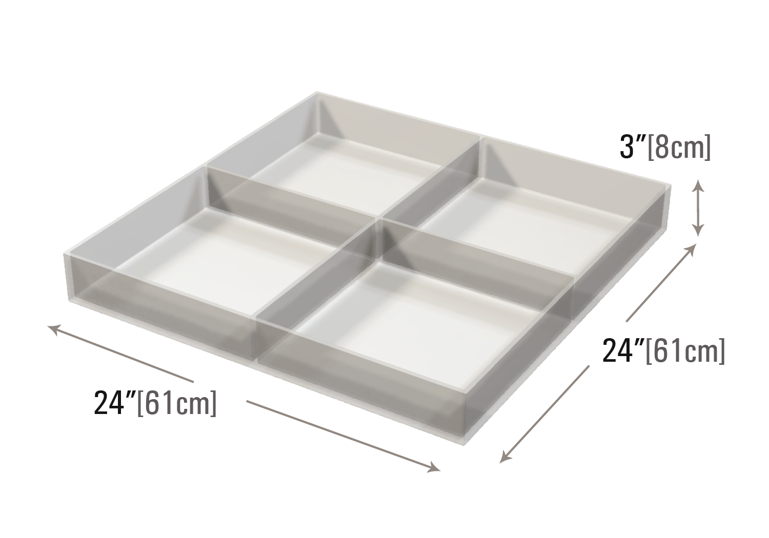 Durable Four Compartment Tray for Organized Meals