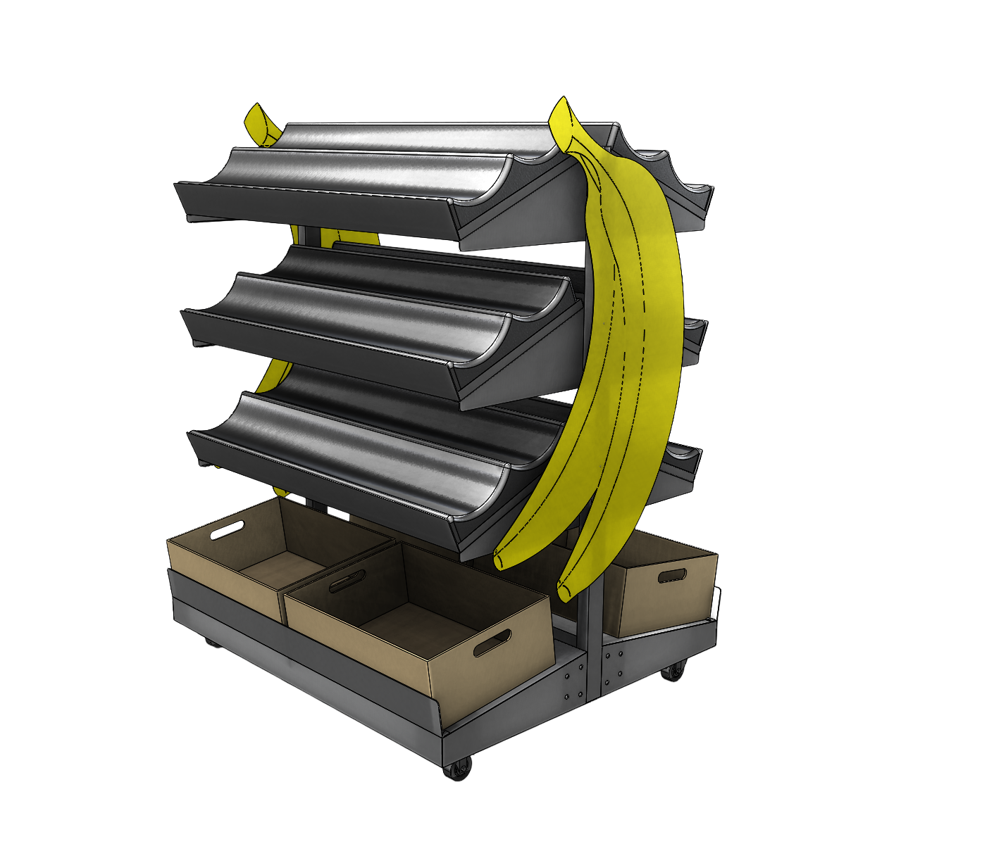Versatile Banana & Produce Rack Display Stand